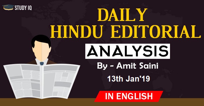 The Hindu Editorial Analysis | Free PDF – 13th Jan ’19