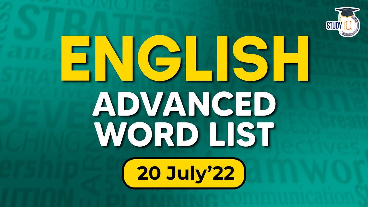Daily Word List (English Vocabulary) – 20th July ’22 | Free PDF Download