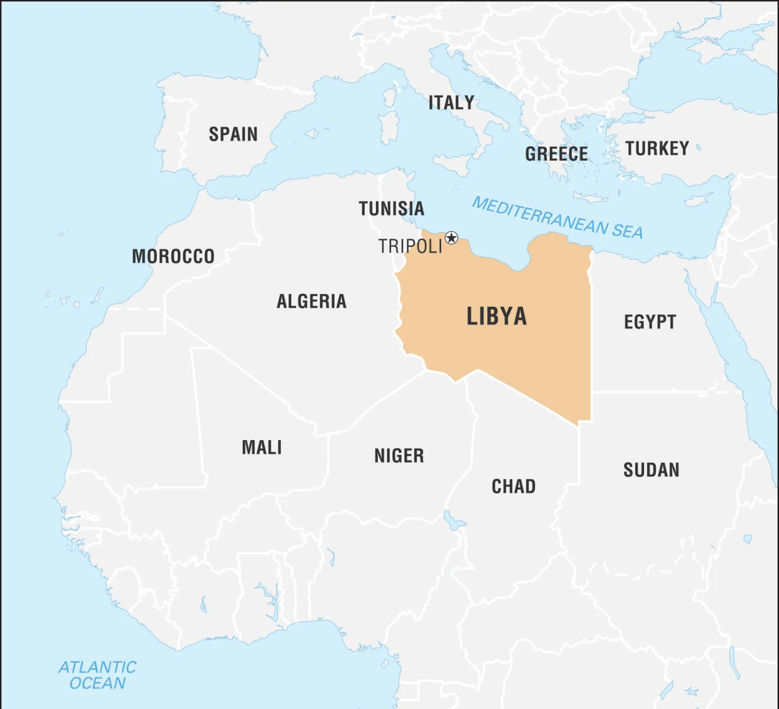 Libya Country in North Africa, Bordering Countries and Geography